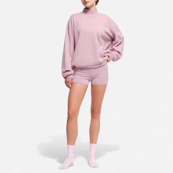 SKIMS | Sweaters | Skims Cotton Fleece Mock Neck Pullover Dusk S | Poshmark